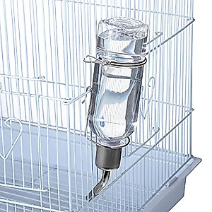 TEHAUX Parrot Water Feeder Pet Hanging Water Feeding Bottle No Drip Dispenser Pet Supplies with Stainless Steel Ball Nipple for Rabbits Guinea Pigs Hamsters Chinchillas 2pcs