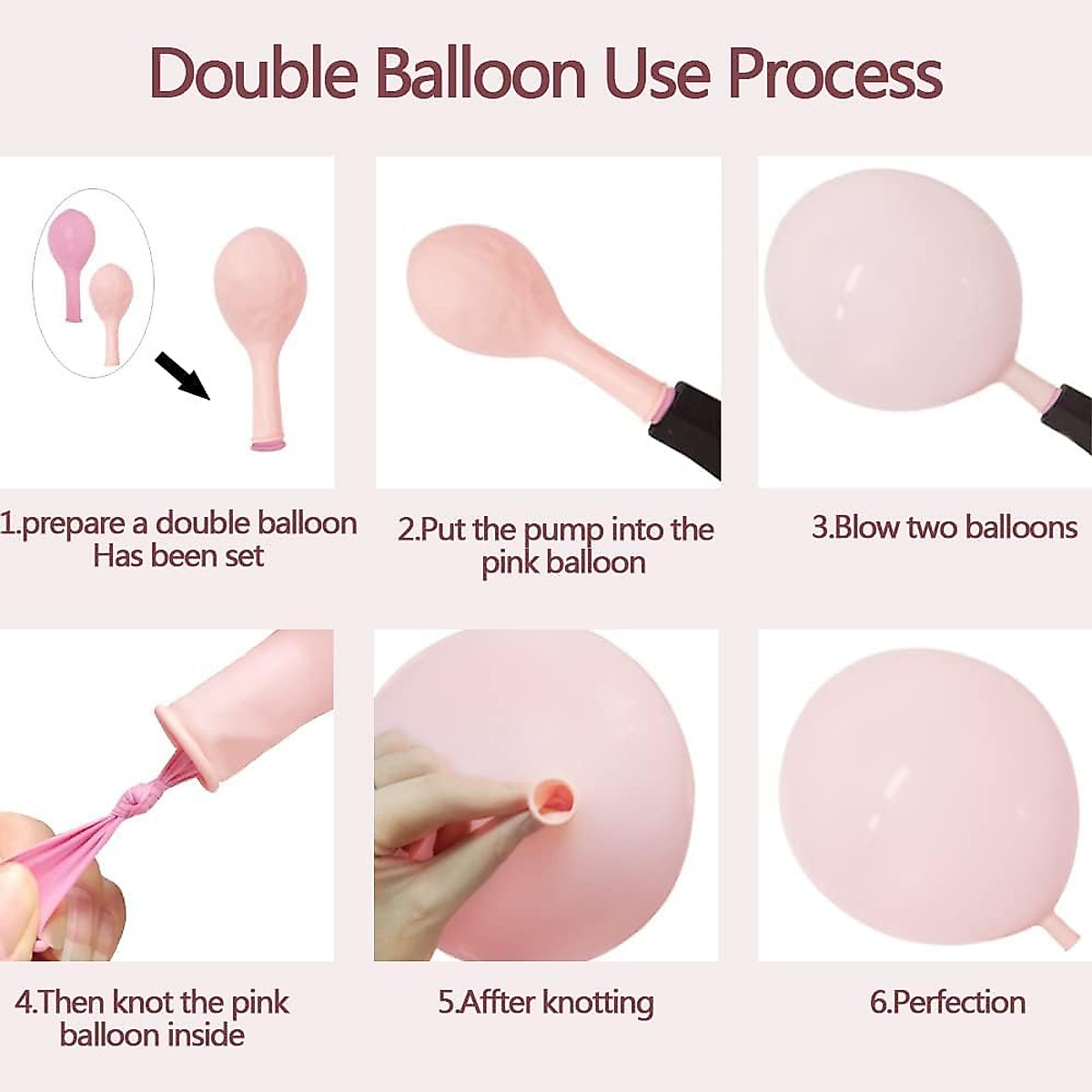 Pastel Pink Balloon Garland Kit Double Stuffed Light Pink Baby Pink Balloon Arch Different Sizes 18/12/5 Inch Latex Balloons For Baby Shower Wedding Gender Reveal Princess Birthday Party Decorations