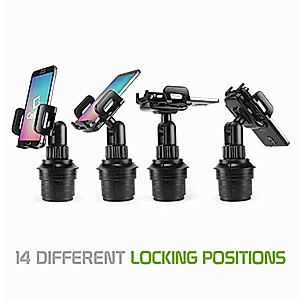 Cellet Car Cup Holder Phone Mount, Phone Holder Mount Cradle Universal Adjustable Compatible for All Smartphones Apple iPhone, Samsung Galaxy Note, LG, Moto Google Pixel