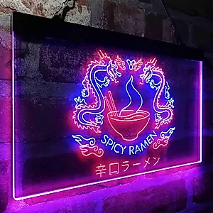 ADVPRO Spicy Dragon Ramen Japan Food Dual Color LED Neon Sign Blue & Red 16 x 12 Inches st6s43-i3961-br