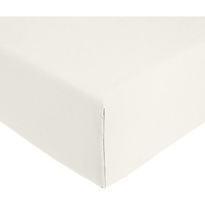 Amazon Basics Everyday 100% Cotton Fitted Sheet, Ivory 90 x 200 x 30 cm