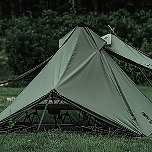 OneTigris Conifer Canvas Tent with Stove Jack, Teepee Hot Tent with Snow Skirt for Tent Stove Winter Camping