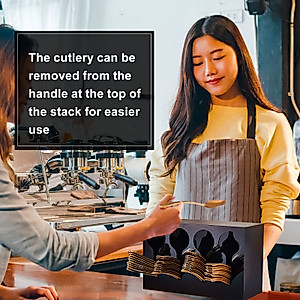 Plastic Utensil Dispenser 4 Compartments Cutlery Dispenser Plastic Silverware Holder Silverware Caddy Spoon Fork Flatware Organizers Plasticware Sorter for Restaurant Office Countertop Party Storage