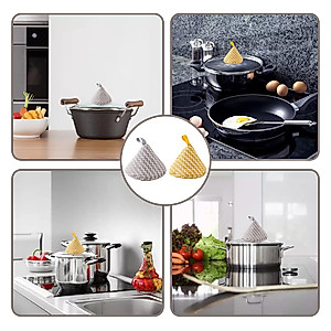 2 Pcs Mini Oven Mitts Japanese Style Triangles Pot Handle Caps Anti-Scalding Pot Knob Cloth Cover Holders for Pot lids Casseroles Microwave Kitchen