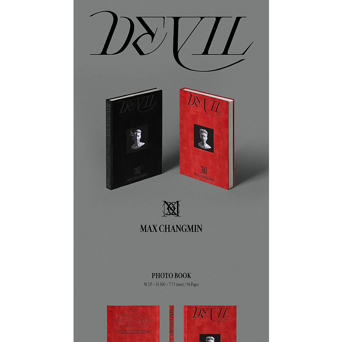 TVXQ! Max Changmin Devil 2nd Mini Album 2 Version Set CD+96p PhotoBook+1p Postcard+1p PhotoCard+Tracking Kpop Sealed