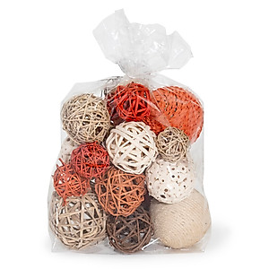 ANDALUCA Decorative Balls Bag Bowl Filler Home Decor (Orange)