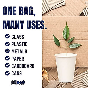 Plasticplace 30-40 Gallon Recycling Trash Bags │ 1.2 Mil│ Blue Garbage Bag Liners │ 33” x 46” (100 Count)