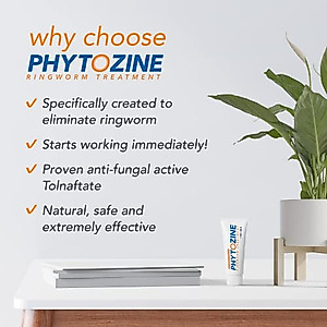 PHYTOZINE Ringworm Cream - Treats Stubborn Ringworm Infections, Fights Ringworm On Skin, Anti-Fungal Tolnaftate, Powerful Topical Treatment (1 Ounce)