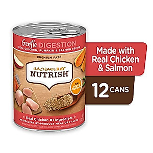 Rachael Ray Nutrish Gentle Digestion Premium Pate Wet Dog Food, Real Chicken, Pumpkin & Salmon, 13 Ounce Can (Pack of 12)
