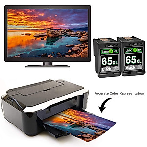 Limeink 2 Remanufactured Ink Cartridge Replacement for 65XL 65 XL High Yield for HP DeskJet 2600 2622 2652 2655 3700 3720 3722 3752 3755 Envy 5000 5052 5055 Printer AMP 100 Combo Pack (2 Black)