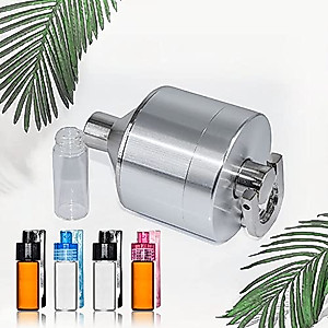 Aluminium Alloy Grinder, Portable Spice Grinder with Storage Bottle, Silver, 1+4 Piece