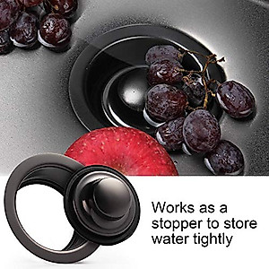 HausinLuck Gunmetal Black Kitchen Sink Drain, Garbage Disposal Sink Flange and Stopper, Garbage Disposal Flange Plug for 3-1/2 Inch Drain Hole, Garbage Disposal Drain, Sink Flange and Stopper