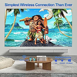 Projector with WiFi and Bluetooth,5G WiFi Native 1080P Suport 4K Mini Projector, Patviti Portable Projector 360Asin for Multimedia Home Theater Compatible with iOS/Android/XBox/PS4/TV Stick/HDMI