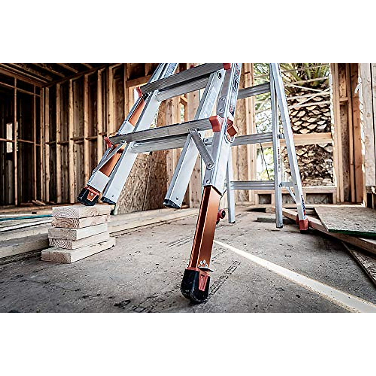 Little Giant Ladders, Revolution with Ratchet Levelers, M26, 26 ft, Multi-Position Ladder, Ratchet™ leg levelers, Aluminum, Type 1A, 300 lbs weight rating (12026-801)