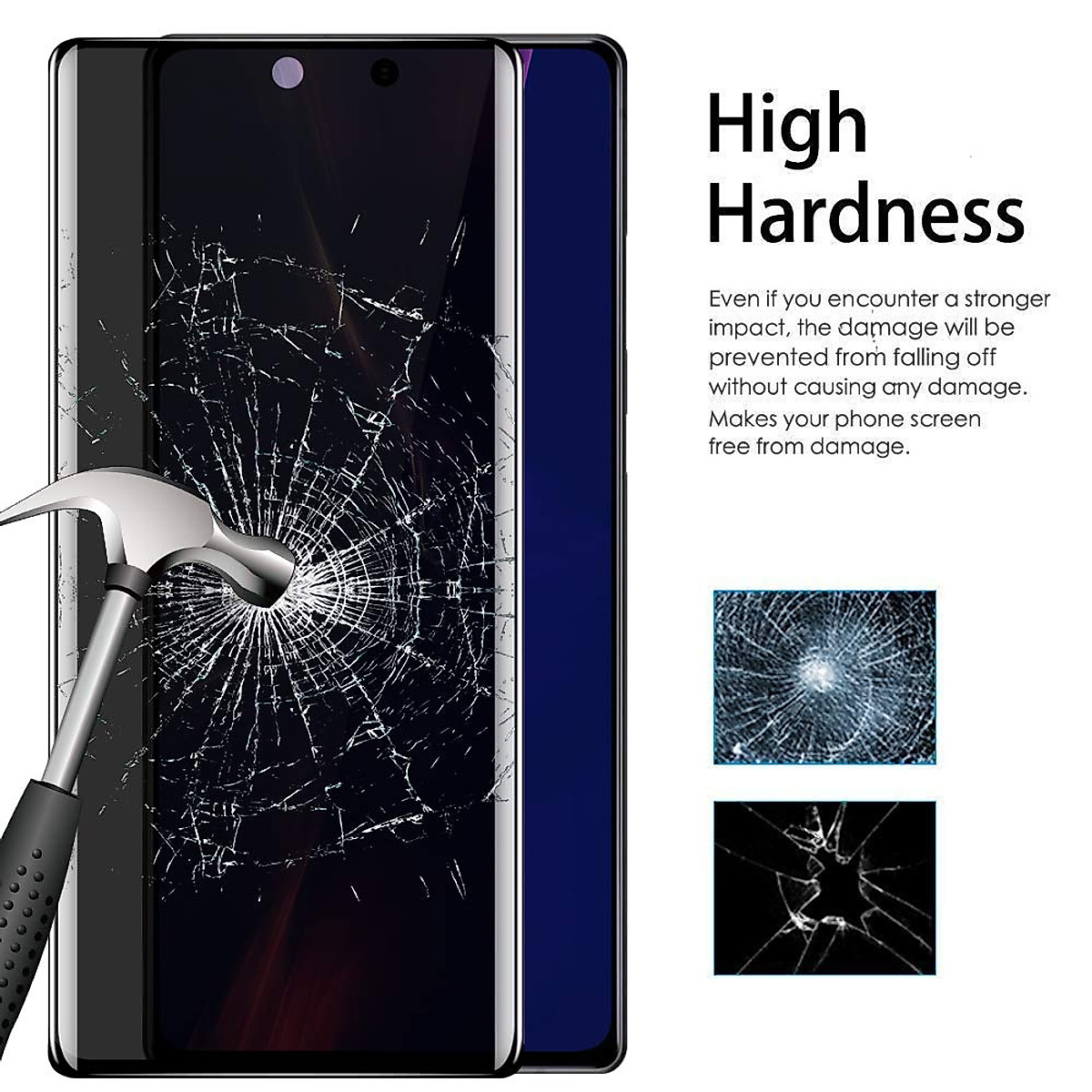 LYWHL [3 Pack] for Samsung Note 20 Ultra Privacy Screen Protector, Tempered Glass Anti-Spy Screen Protector for Note 20 Ultra 5G, Black 9H Hardness Bubble Free [Don’t Support Fingerprint Unlock]