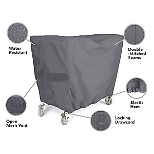 Covermates Outdoor Serving Cart Cover - Water Resistant Polyester, Drawcord Hem, Mesh Vents, Patio Furniture Table Covers, 50W x 30D x 34H, Charcoal