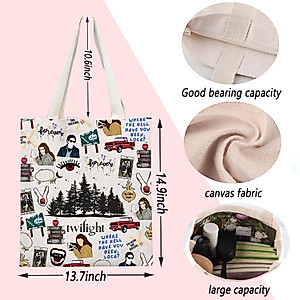 ENSIANTH Movie Inspired Gifts Edward's Gift Forks Washington Gift Vampire Lover Tote Bag City Of Forks Gifts