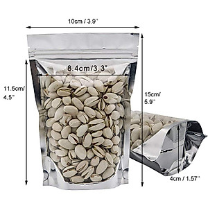 GooGou Resealable Zip Mylar Bag Food Storage Aluminum Foil Bags Smell Proof Pouches 3.9x5.9" 100pcs