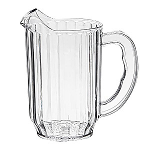 Restaurantware Base 32 Ounce Beer Pitcher, 1 Durable Restaurant Pitcher - Hard Plastic, Serve Soda, Lemonade, Juice, or Sangria, Clear Plastic Water Pitcher, For Bars, Parties, or Homes