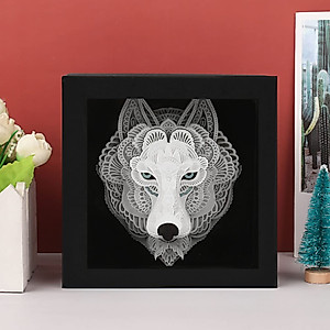 SIWEME 3D Puzzle for Adults&Kids, Funny Jigsaw Puzzle DIY Animal Paper Craft Kit 3D Paper Puzzle Wall Art Decor (Wolf)