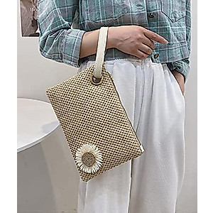 Crossbody Bags for Women Wristlet Wallets Purses for women Straw Tote Handbag Flower Beach Bag Hobo Bag 2023
