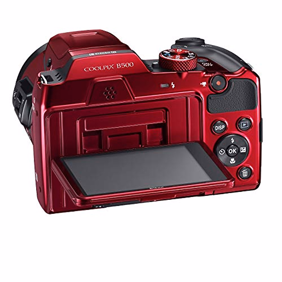 Nikon COOLPIX B500 16MP Digital Camera with 3 Inch TFT LCD Screen Nikkor Lens With 40x optical zoom wifi, Red (Renewed)