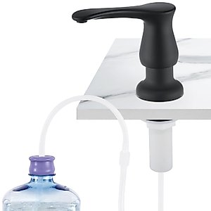GAGALIFE Kitchen Sink Soap Dispenser Matte Black, Under Sink Soap Dispenser with 40" Silicone Extension Tube Kit,Say Goodbye to Frequent Refills