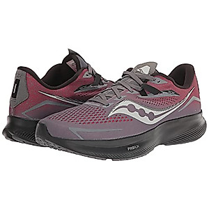 Saucony Men's Ride 15 Running Shoe, Charcoal/RED, 12.5