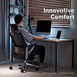 SIDIZ T80 Ergonomic Home Office Chair : German Mechanism for Extreme Comfort, Adjustable Headrest and Lumbar Support, 3-Way Armrests, Forward Tilt Adjustment, Adjustable Seat Depth, Mesh Back (Black)