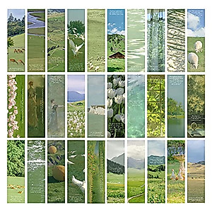 Inspirational Bookmarks Pack of 30 Motivational Beautiful Scenery Book Marks for Women Men Kids Teens Boys Girls Children Green Forest