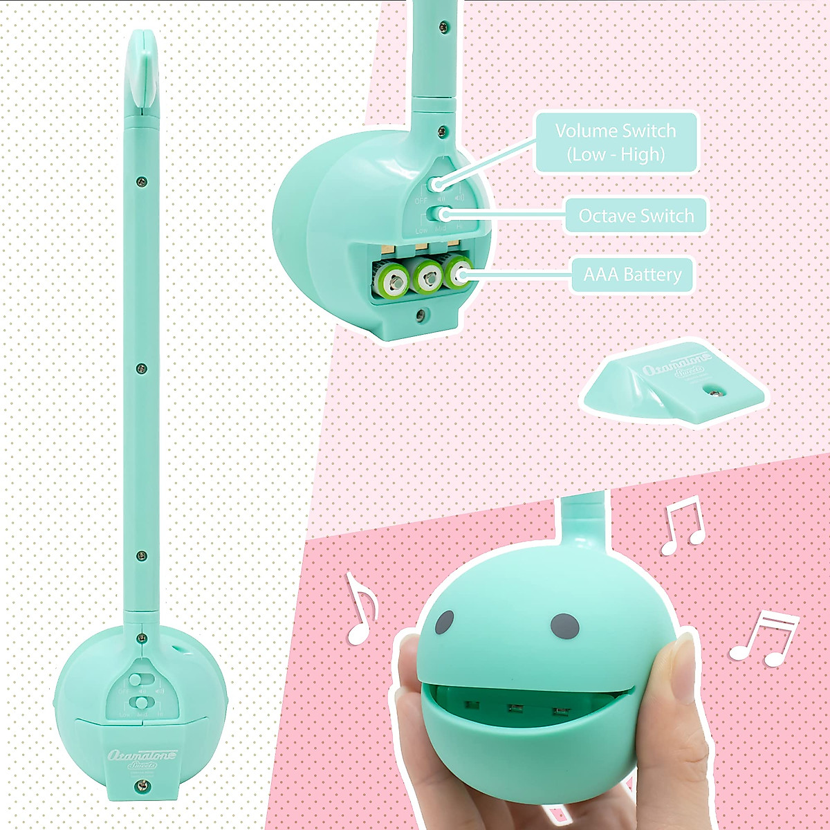 Otamatone Japanese Electronic Musical Instrument Portable Music Synthesizer from Japan by Maywa Denki Studio Award Winning, Educational Fun Gift for Children, Teens & Adults - Mint
