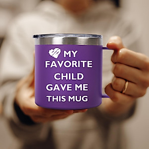 Fanunny Best Mom Gifts from Son, Daughter, Thank You Inspirational Gift for Women, Ideas Birthday Christmas Mothers Day Present, Purple Coffee Mug Cup with Handle