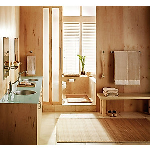 Moen DN8390BN Retreat 22-Inch Wide x 5-Inch Deep Decorative Glass Bathroom Vanity Shelf, Brushed Nickel