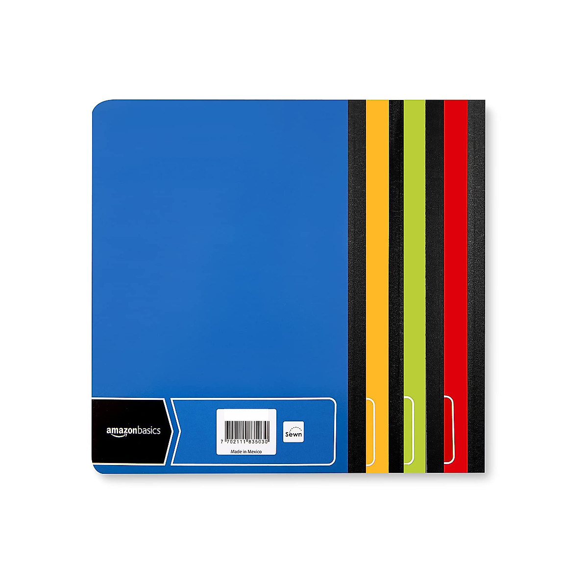 Amazon Basics Wide Ruled Composition Notebook, 100 Sheet, Assorted Marble Colors, 4-Pack