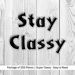 Barker Creek Letter Pop-Outs, 4 Inch, Black Tie Affair, Set of 255