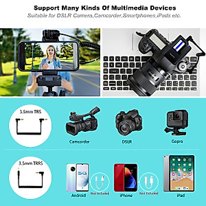 KIMAFUN Wireless Lavalier Microphone for Camera, Lapel Mic System for Vlogging Video Recording KM-G50-1