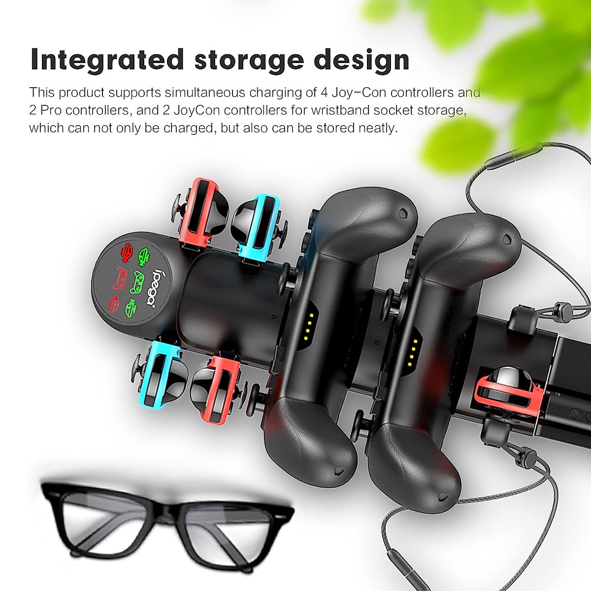 Charging Dock for Nintendo Switch, Charging Station for Nintendo Switch Joy Cons and Nintendo Switch Pro Controllers with LED Indicator