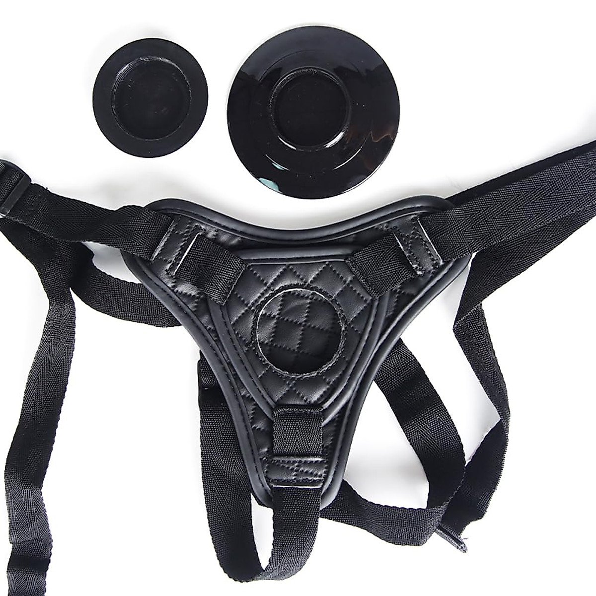 Strap On Dildo Strap Adjustable Universal Women Lesbian Sex Toy, PU Suction Cup Wear Leather Pants for Couple, O-Ring Strapon Compatible Seat Belt Harness Sexual Stuff Pegging Toys up 63" Waist