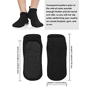 Yoga Socks for Women With Grips Non Slip Grip Socks Anti Skid Hospital Socks Slipper Socks for Home,Pilates,Barre B 3 Pairs Grey&Nude&Black One Size