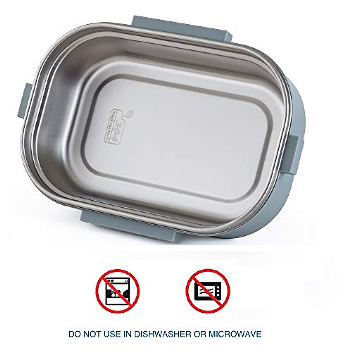 Lille Home Stainless Steel Leakproof Bento Lunch Box/Metal Food Container with Insulated Lunch Bag, BPA Free, 22 Ounces, Gray