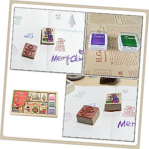 TEHAUX 1 Set Wooden Blocks Crafting Wooden Rubber Seal Wood Decor Wooden Stamps for Stampers for Self- Ink Stamps Seal Stamps Playthings Decorate Scrapbook Solid Wood
