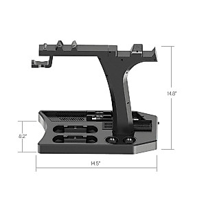 ElecGear Vertical Charging Stand with Cooling Fan PSVR Headset Storage Stand, Docking Station Charger Dock for Move and DualShock 4 Controller, PlayStation , PS VR