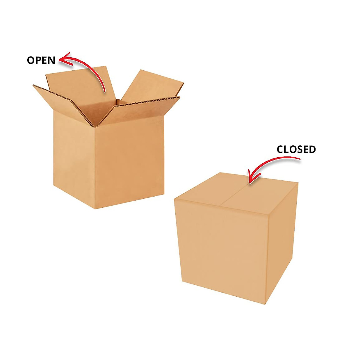 BannerBuzz Shipping Corrugated Box, 100% Recyclable, Made of Double Wall B+C Flute Corrugated Fiberboard in Natural Brown Kraft Paper with ECT 34# (24" L X 24" W X 24" H, Pack of 100)