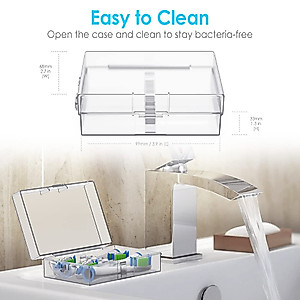 Toothbrush Heads Case, Brush Head Dustproof Cover Cap Protector Case Compatible with Oral-B Braun and Philips Replacement Brush Heads, Protects Toothbrush Head and Convenient Travel - Clear