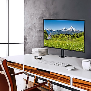 MOUNTUP Single Monitor Mount, Adjustable Monitor Stand for Max 32 Inch Flat Curved Computer Screen, Monitor Arm Desk Mount Fit VESA 75x75& 100x100, up to 17.6lbs, with C-Clamp and Grommet Base, Black