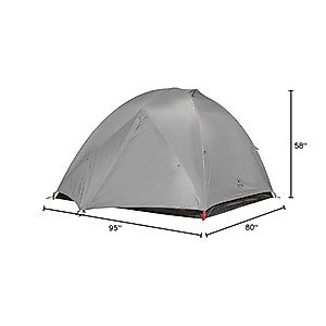 TETON Sports Mountain Ultra Tent; 4 Person Backpacking Dome Tent for Camping; Grey (2008GY)