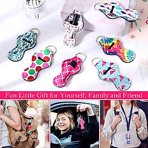 Cludoo 30Pcs Chapstick Holder Keychain Bulk, Chapstick Lip Balm Lipgloss Lipstick Holder Keychains for Lipstick, Chapstick, Lip Balm, lanyards, 30 Vibrant Colors