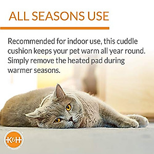 K&H Pet Products Thermo-Pet Cuddle Cushion Heated Pet Bed Mocha 14" x 23" 4W