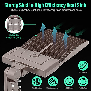 400W LED Parking Lot Light 56000 Lumen, Parking lot Flood Lights 400W Slip Fitter, Street Area Light UL DLC IP65 5000K Waterproof 100-277VAC Input , Stadium Lights Outdoor LED, LED Pole Light Outdoor