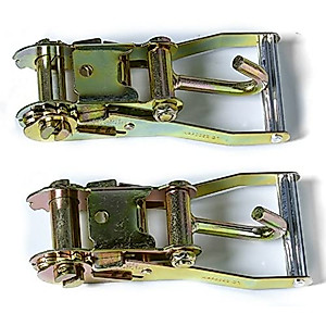 12pc Combo Lasso Wheel Lift Straps 2" Ratchets J Finger Hooks Tow Truck Tie Down - Yellow